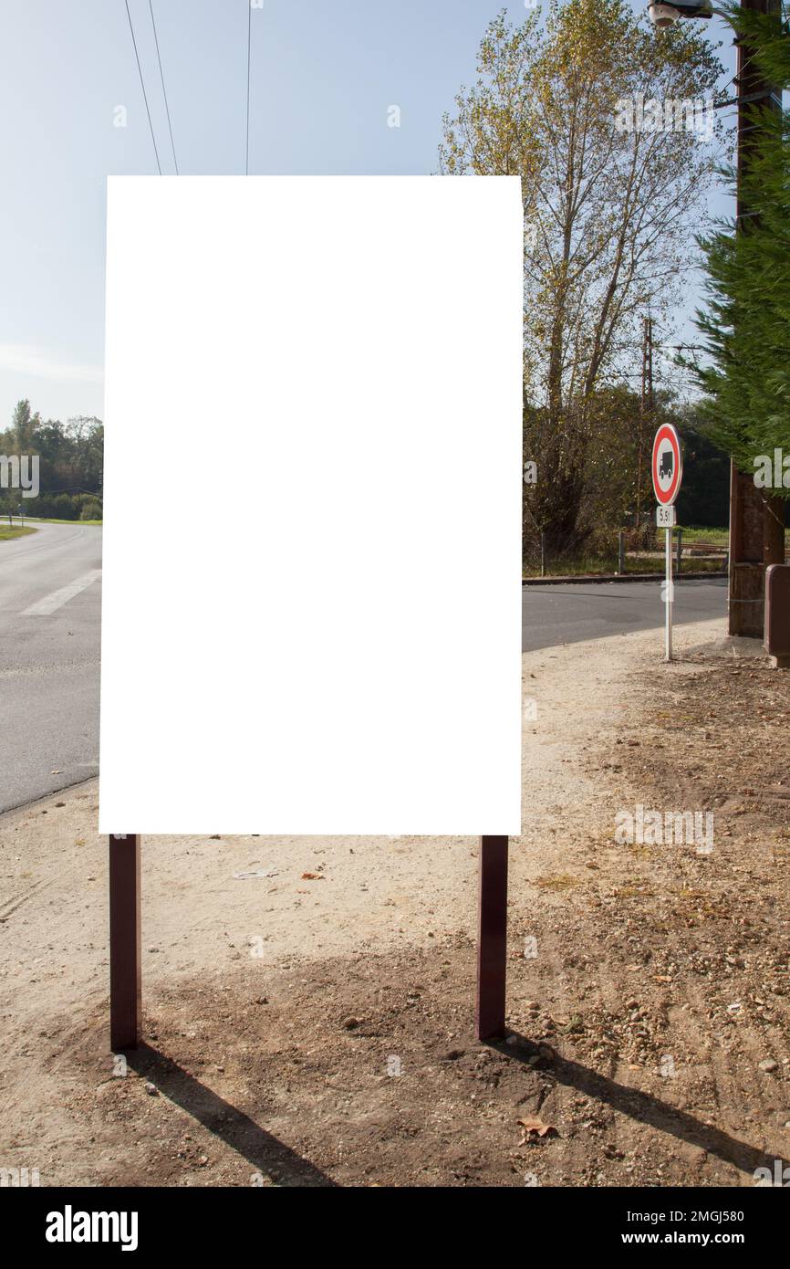 large street road white empty billboard frame outdoor Stock Photo - Alamy