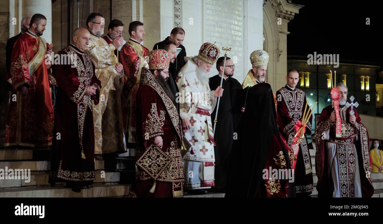 Clergymen and the head of the Bulgarian Orthodox Church, Patriarch ...