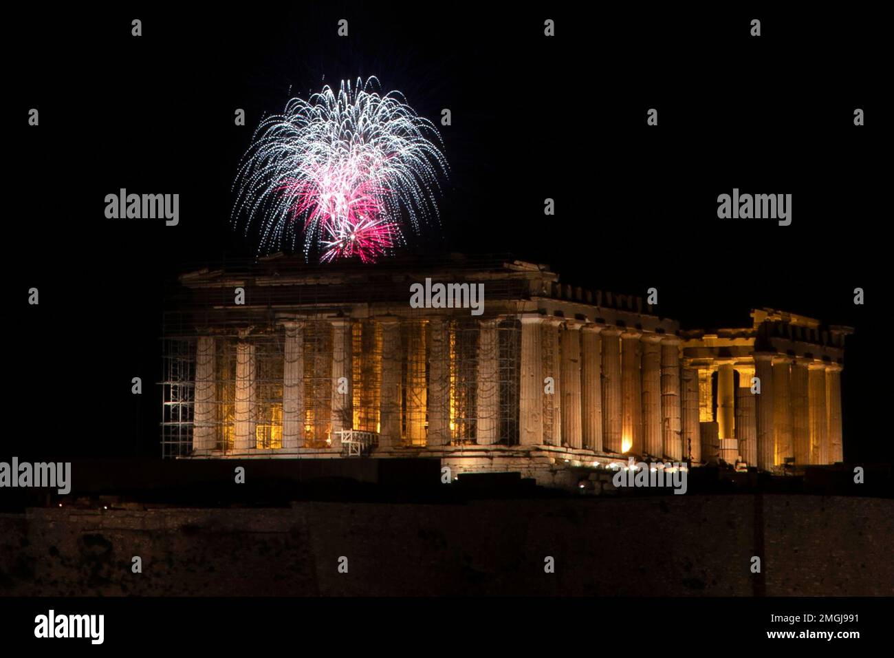 Fireworks celebrating the Greek Orthodox Easter explode over the ...