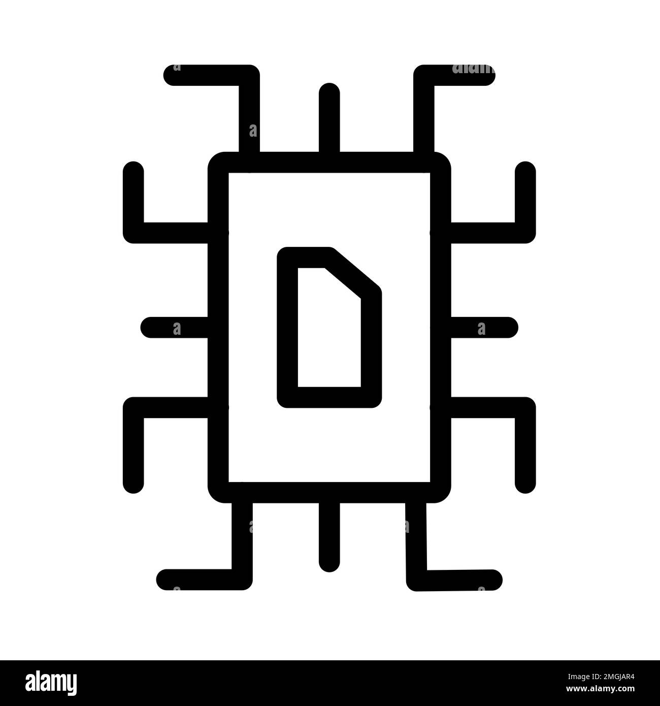 Chip microchip line icon Black and White Stock Photos & Images - Alamy