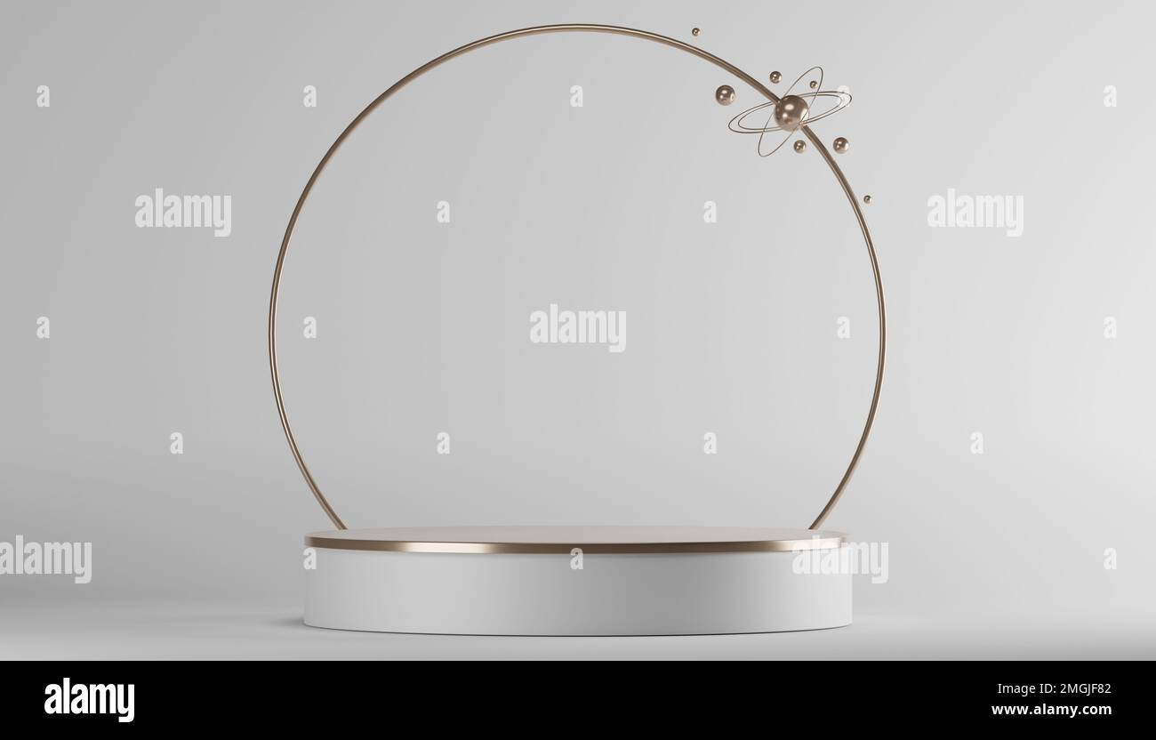 white podium show cosmetic product geometric Stock Photo - Alamy