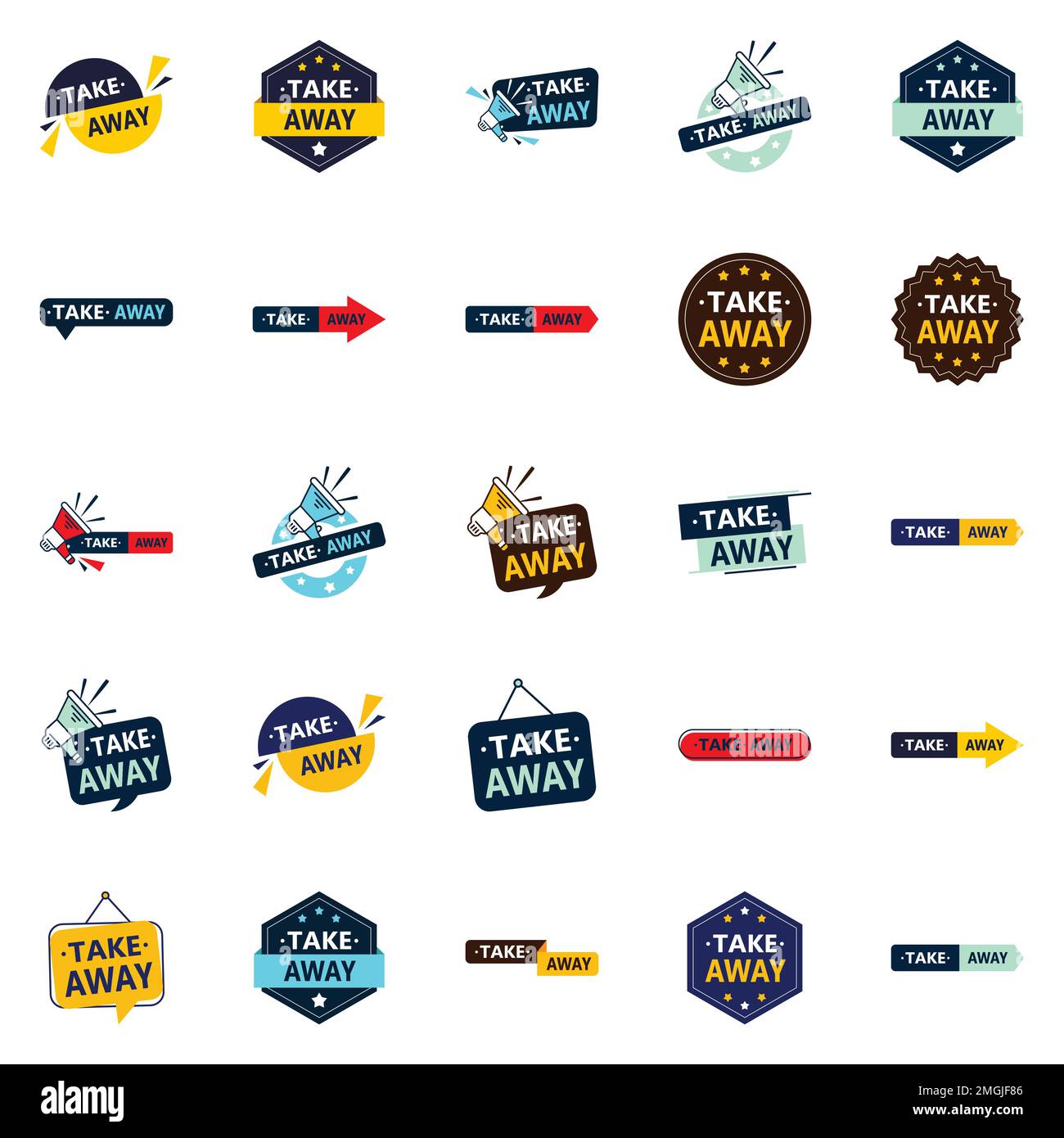 Eat in take away sign Stock Vector Images - Alamy