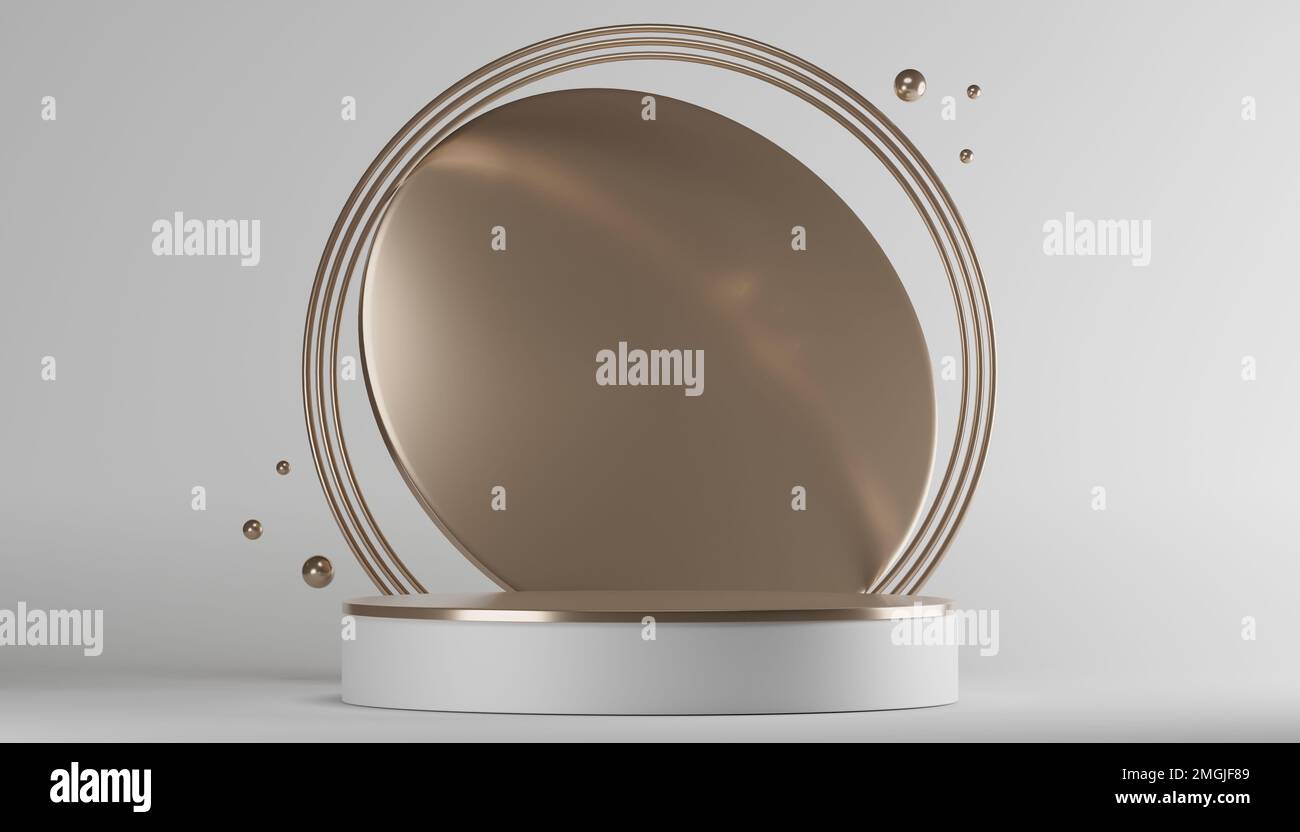 white podium show cosmetic product geometric Stock Photo - Alamy