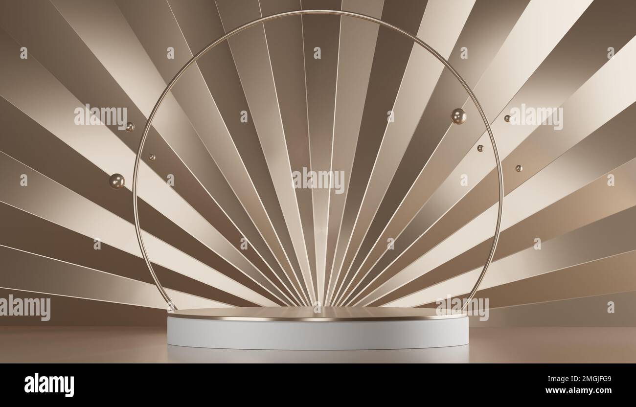 white podium show cosmetic product geometric Stock Photo - Alamy