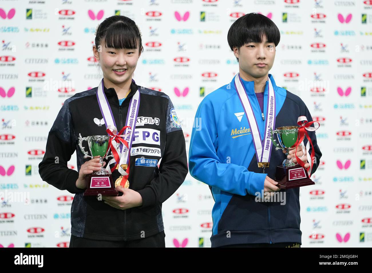 Tokyo, Japan. 26th Jan, 2023. (L-R) Miwa Harimoto, Keishi Hagihara ...