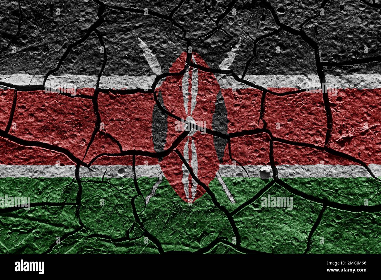 Kenya flag on a mud texture of dry crack on the ground Stock Photo - Alamy