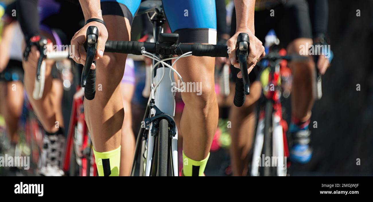 Cycling competition,cyclist athletes riding a race at high speed Stock ...