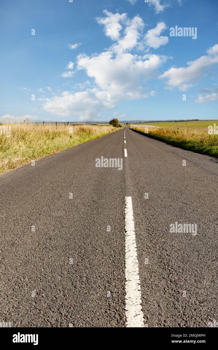 tarmac road leading into the distance, vertical format Stock Photo - Alamy