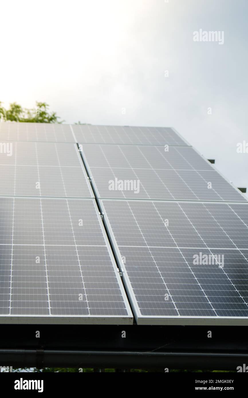 New ecologic house with solar panels Alternative to conventional energy ...