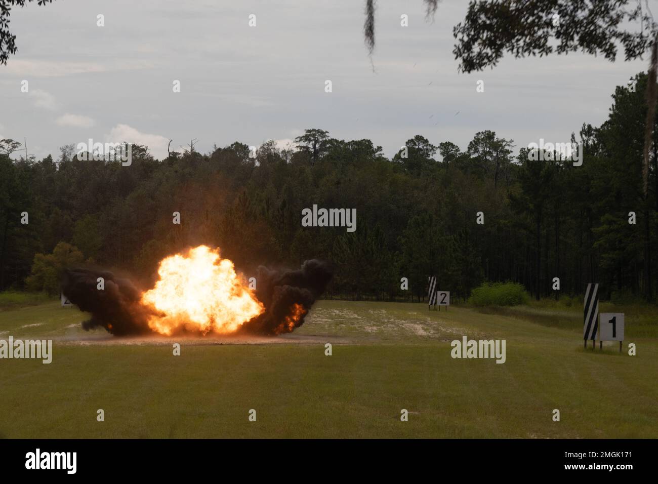 An expedient Bangalore demolition charge explode during a demolition ...