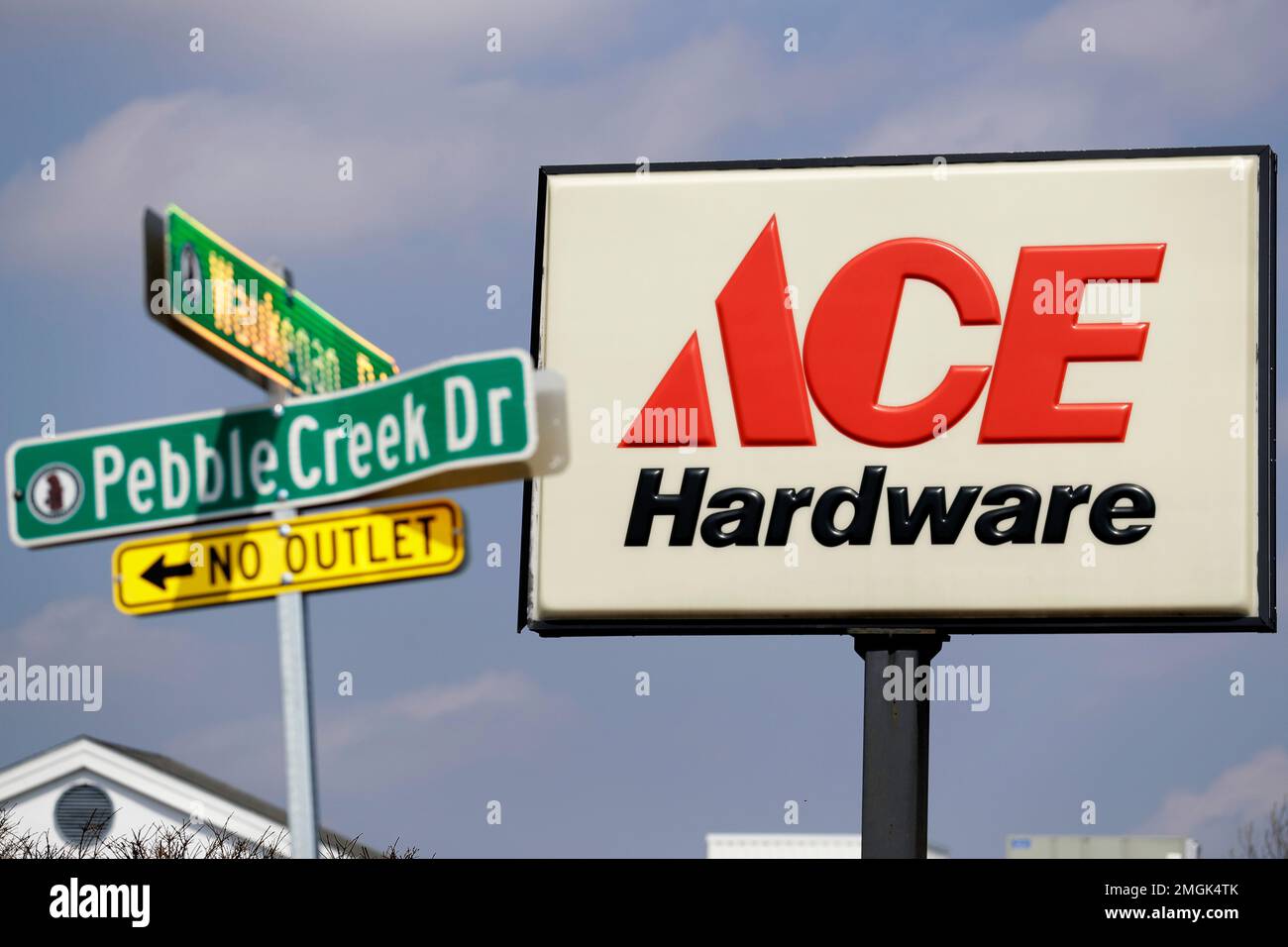 An Ace Hardware store sign is seen in Glenview, Ill., Tuesday, April 7 ...
