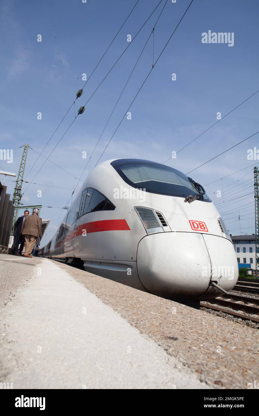 High speed train at Pasing station in Germany Stock Photo - Alamy