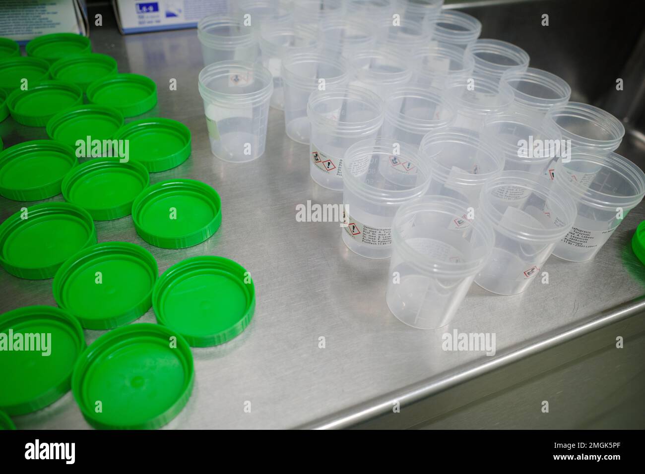 many small preparation pots were opened to fill them with formalin ...
