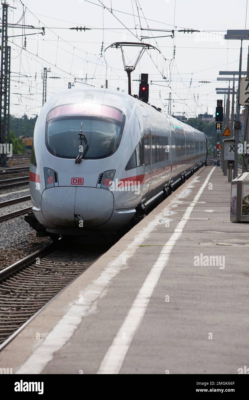High speed train at Pasing station in Germany Stock Photo - Alamy