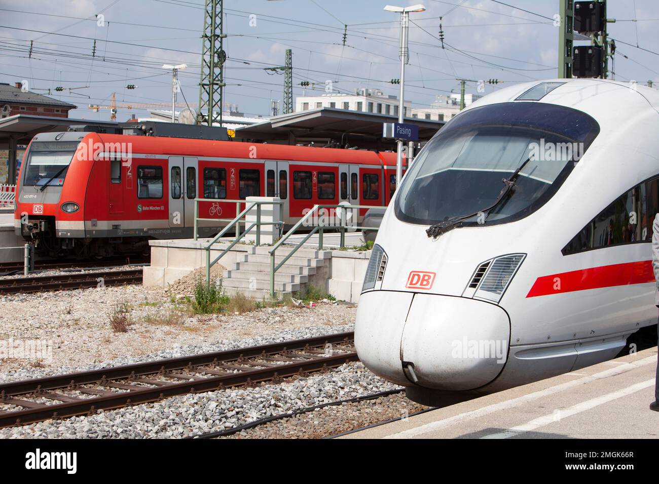 High speed train at Pasing station in Germany Stock Photo - Alamy