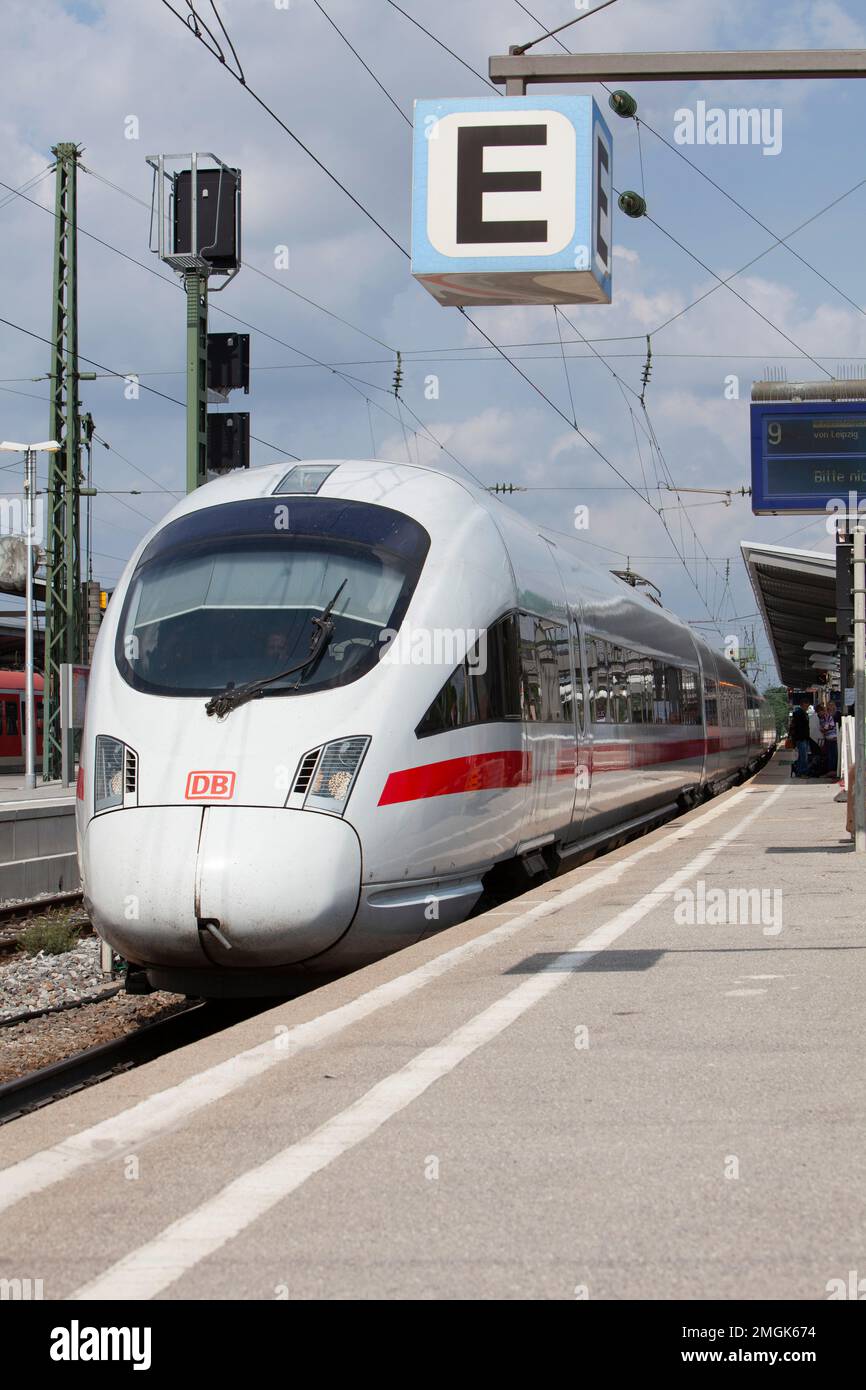 High speed train at Pasing station in Germany Stock Photo - Alamy