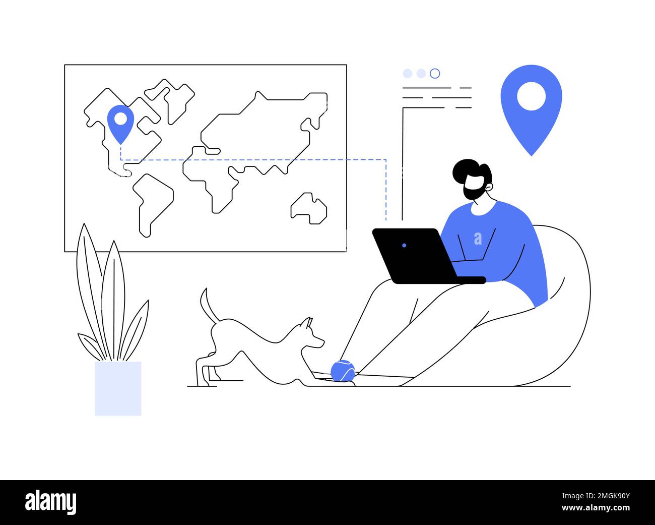 Remote worker abstract concept vector illustration Stock Vector Image ...