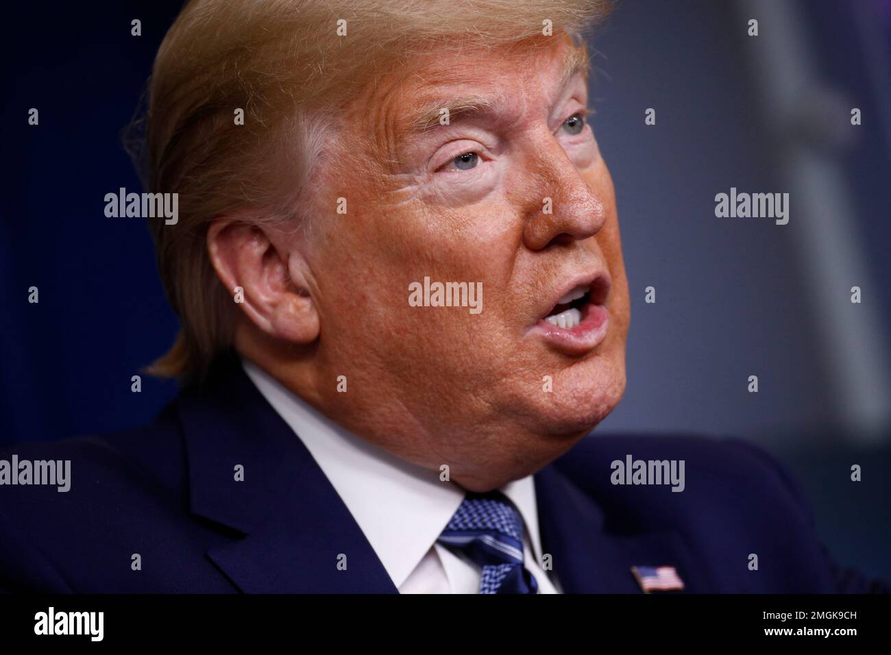 President Donald Trump speaks during a coronavirus task force briefing ...