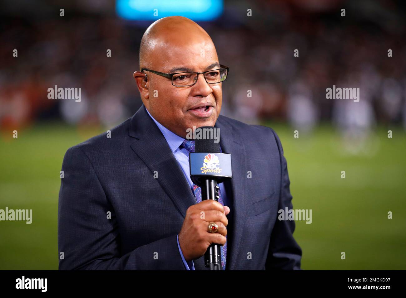 FILE - In this Sept. 5, 2019, file photo, NBC sportscaster Mike Tirico ...