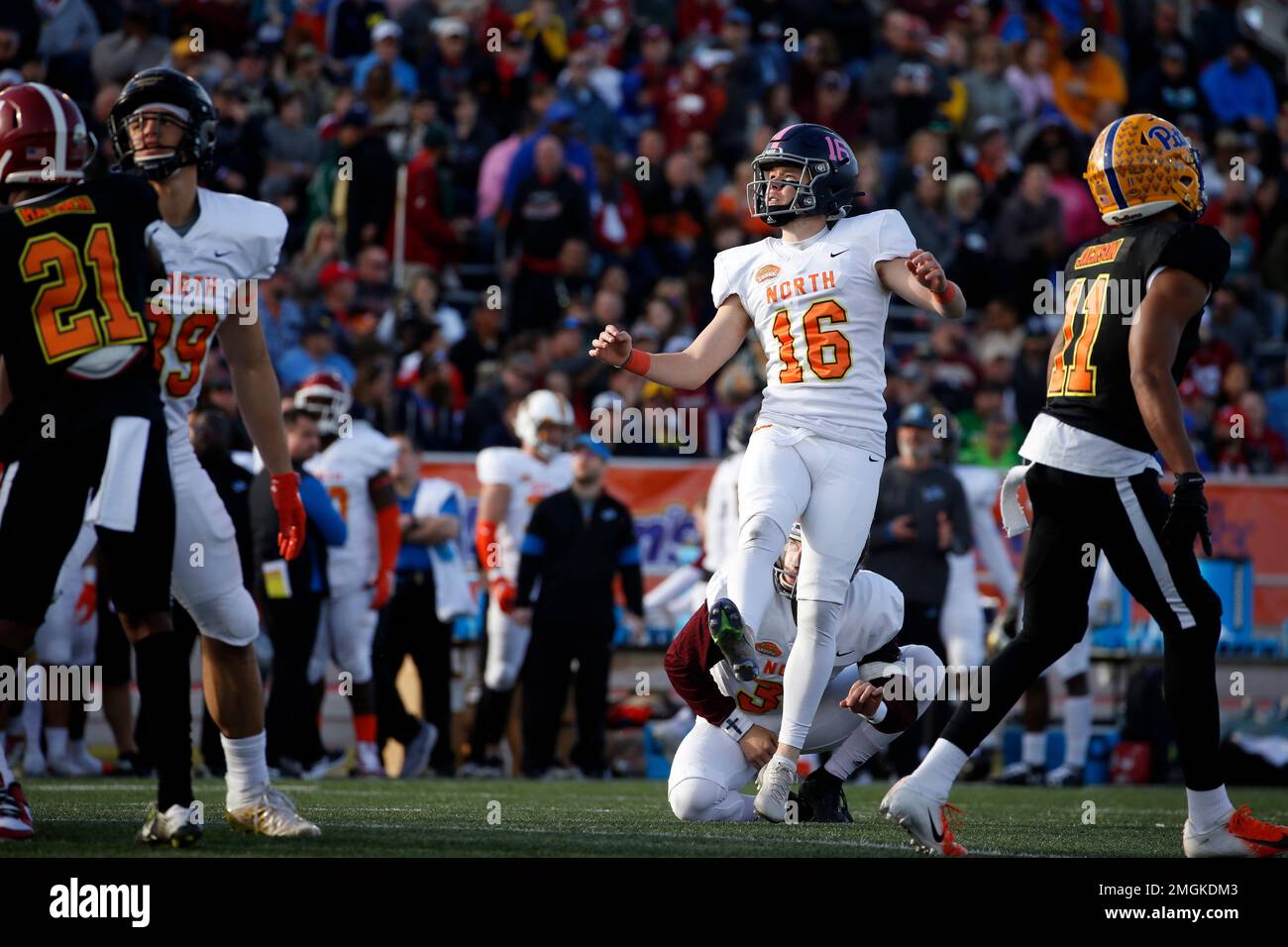 during the second half of the Senior Bowl college football game ...
