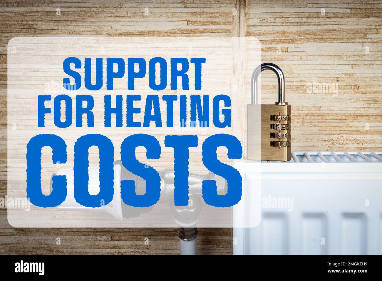 Support for heating costs. Heating radiator and padlock Stock Photo - Alamy