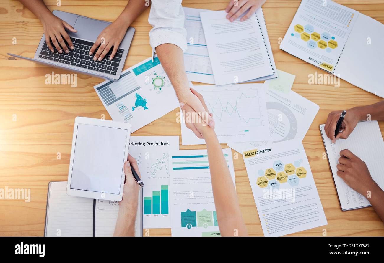 B2B people, handshake or collaboration for corporate trust, success ...