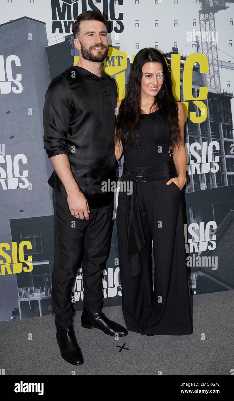 FILE - This June 7, 2017 file photo shows Sam Hunt, left, and Hannah ...