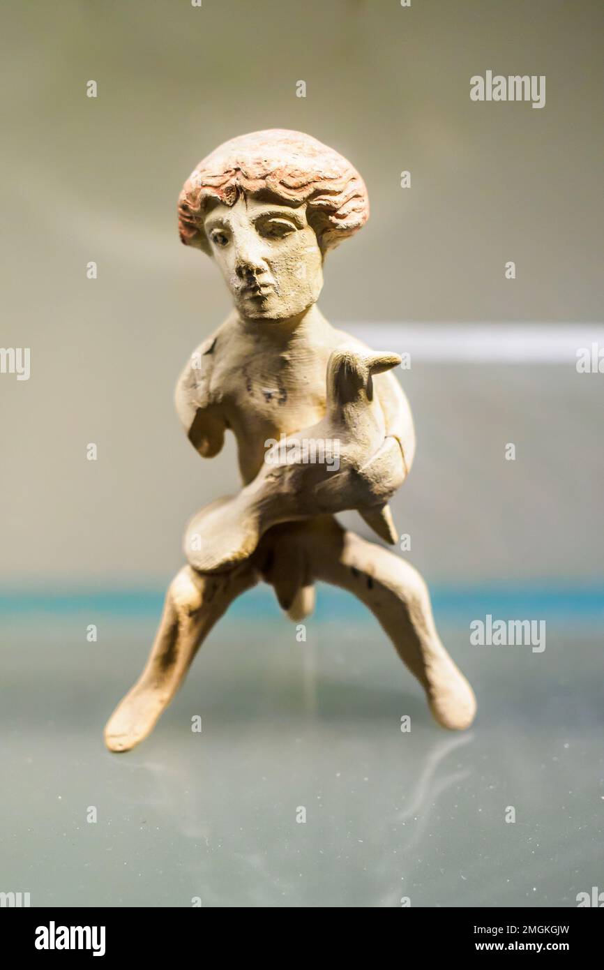 Grotesque figure inspired by a satyr play. Corinthian fabric. ca. 450 ...