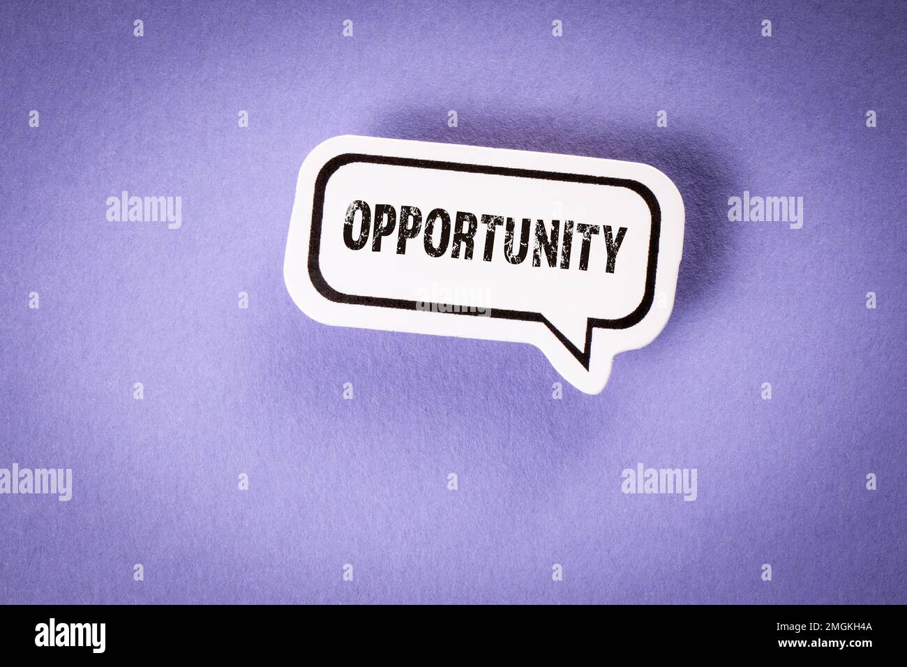 Opportunity concept. Speech bubbles with text on purple background ...