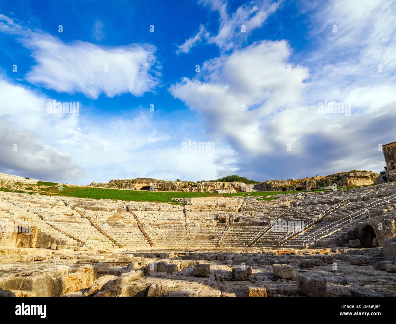 The Greek theatre of Syracuse is a theatre located within the Neapolis ...