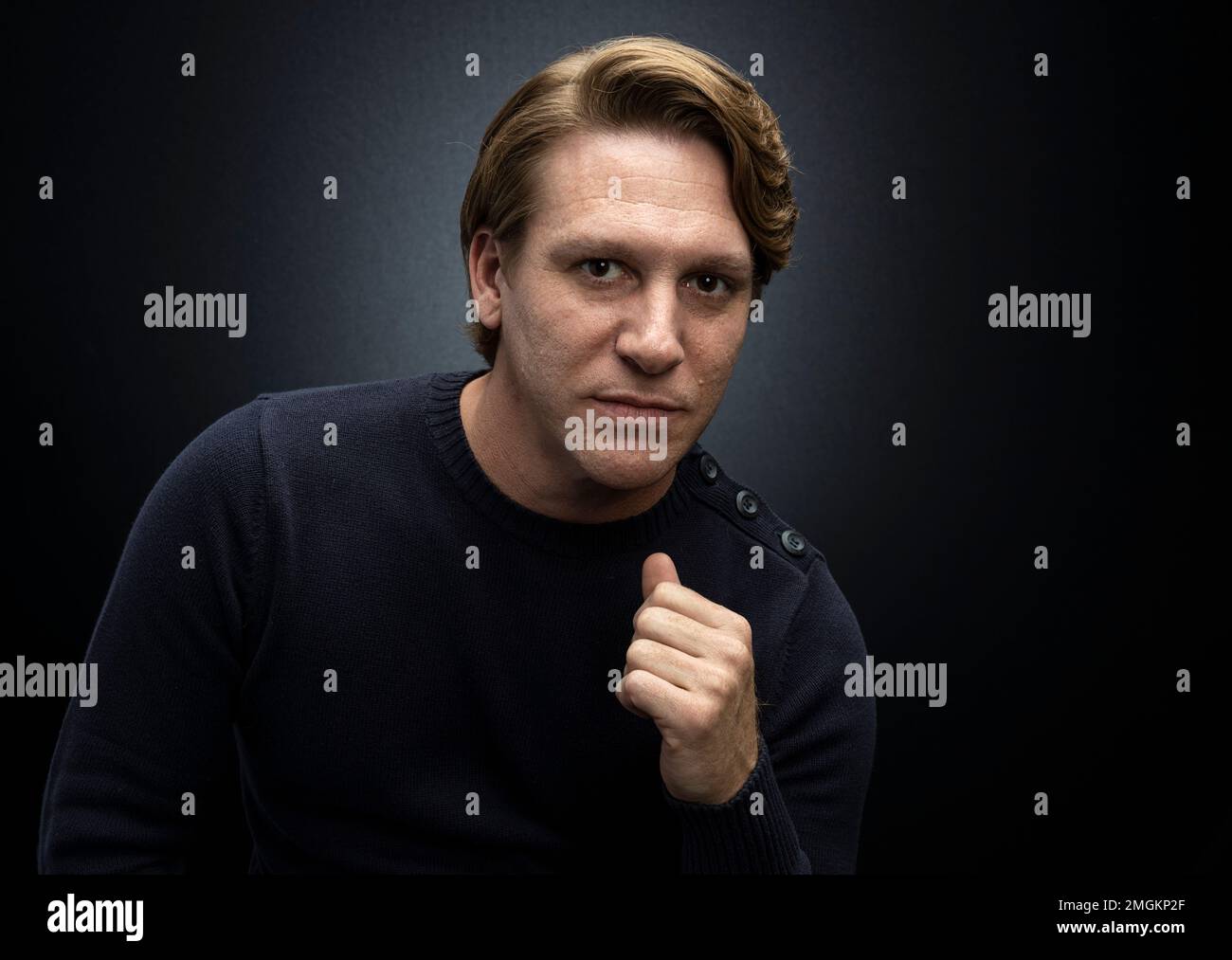 This March 16, 2020 photo shows celebrity hairstylist Steven Mason ...