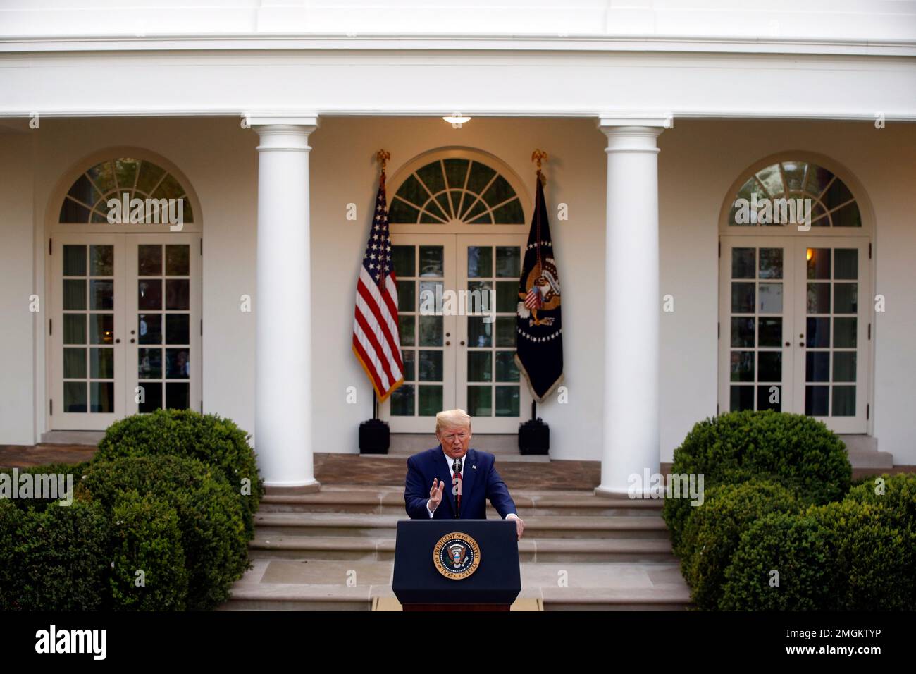 President Donald Trump speaks during a coronavirus task force briefing ...