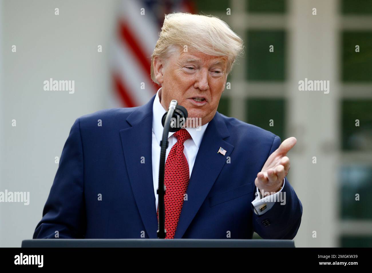 President Donald Trump speaks during a coronavirus task force briefing ...