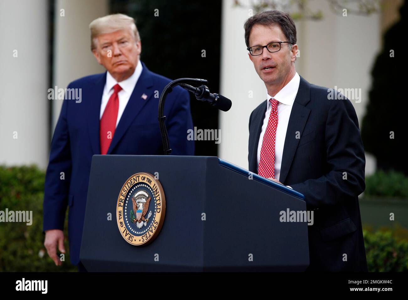 Charles Mills, CEO of Medline, speaks during a coronavirus task force ...