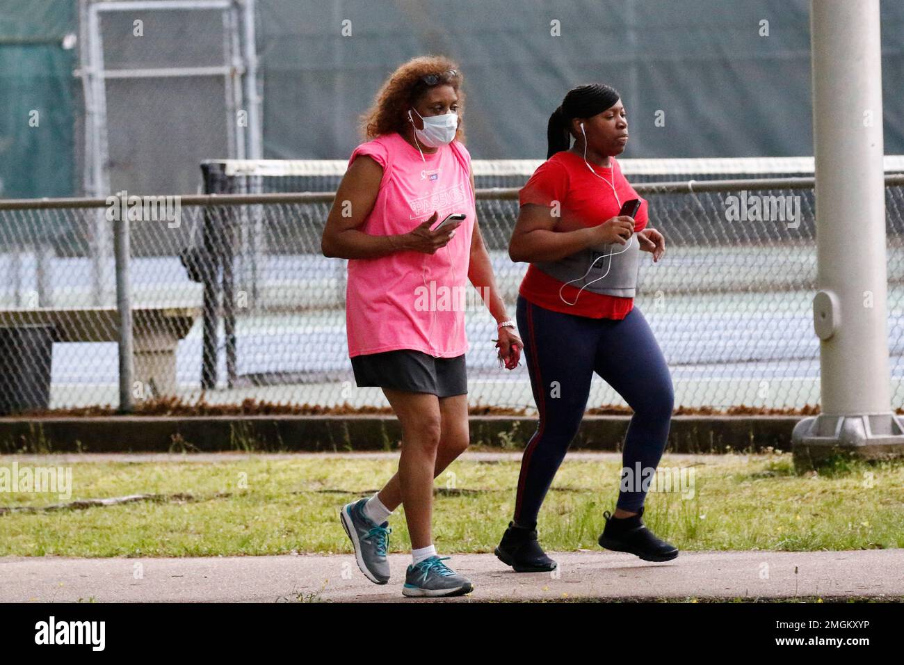 Walkers and runners take advantage of the 1-mile Parham Bridges walking ...