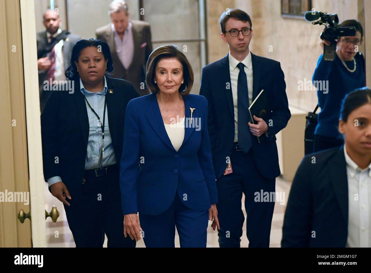 House Speaker Nancy Pelosi of Calif., arrives on Capitol Hill in ...