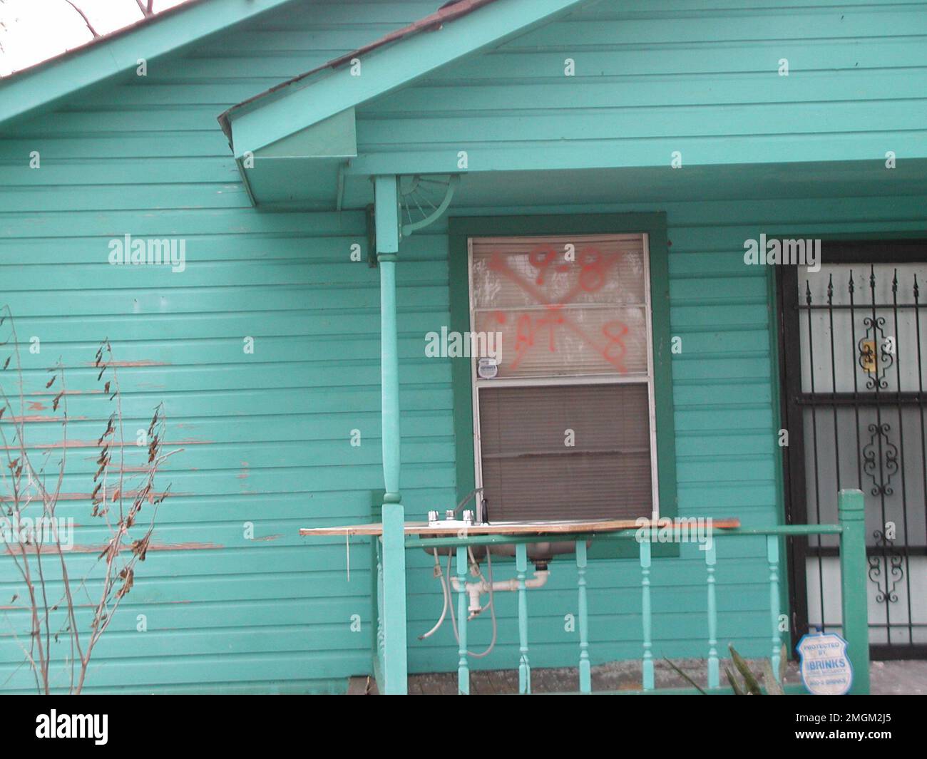 Aftermath - Miscellaneous - 26-HK-47-217. house with search markings on ...