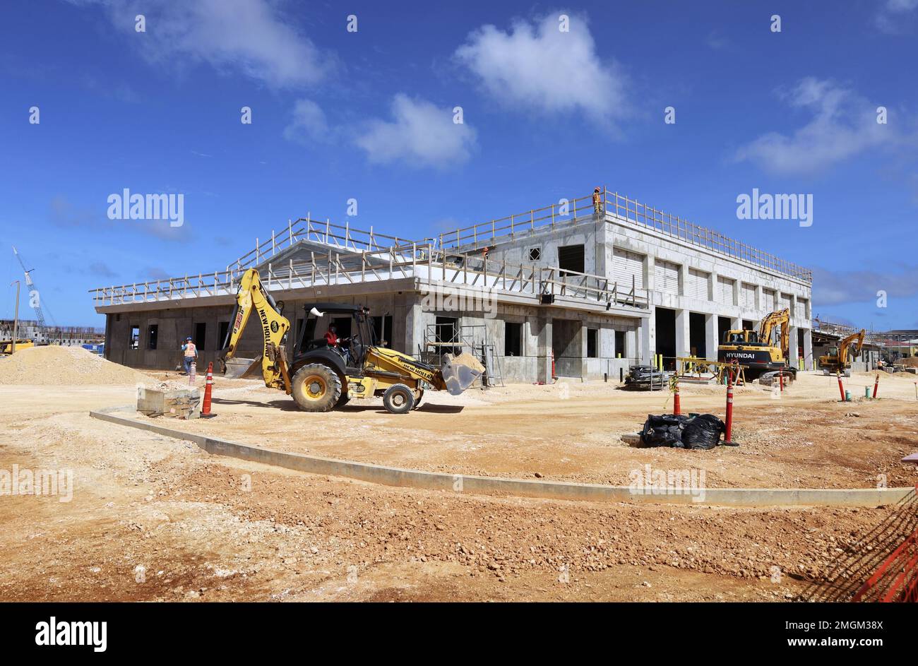 Photo taken on Jan. 25, 2023, shows a fire station under construction ...