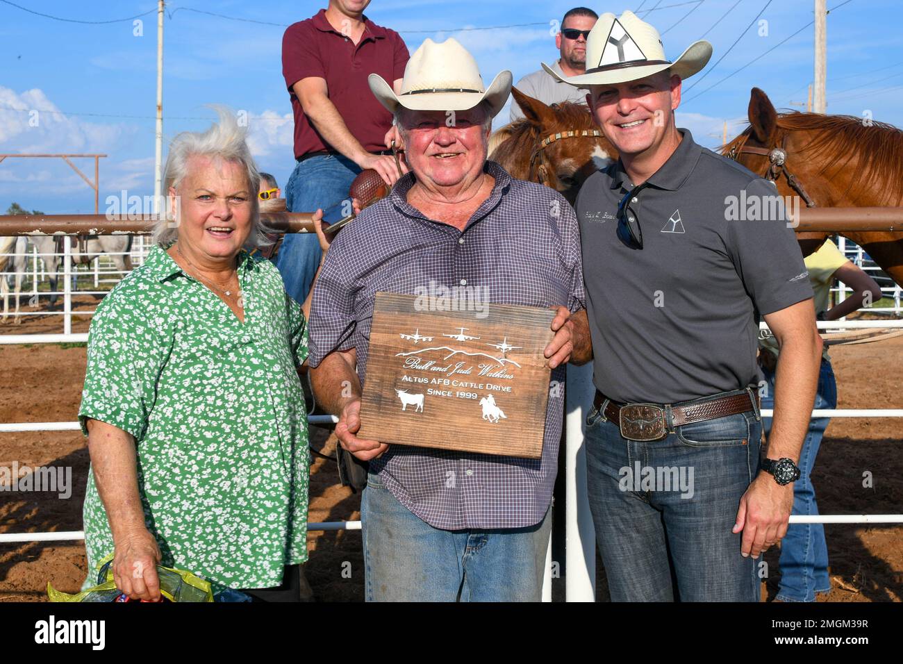 Gary “Bull” Watkins, a friend of Altus since 2011 and rancher (center ...