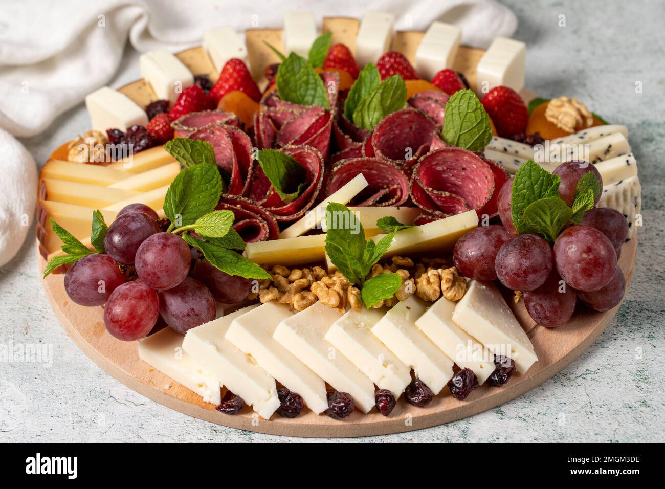 Cold Smoked Meat Plate, antipasto set platter wooden plate. Antipasto ...