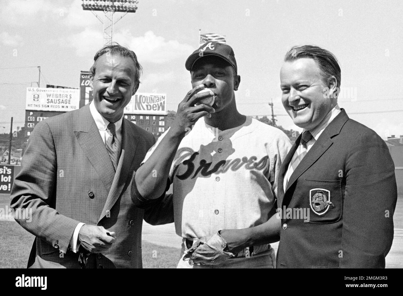 FILE - In this May 17, 1970, file photo, Atlanta Braves' Hank Aaron ...