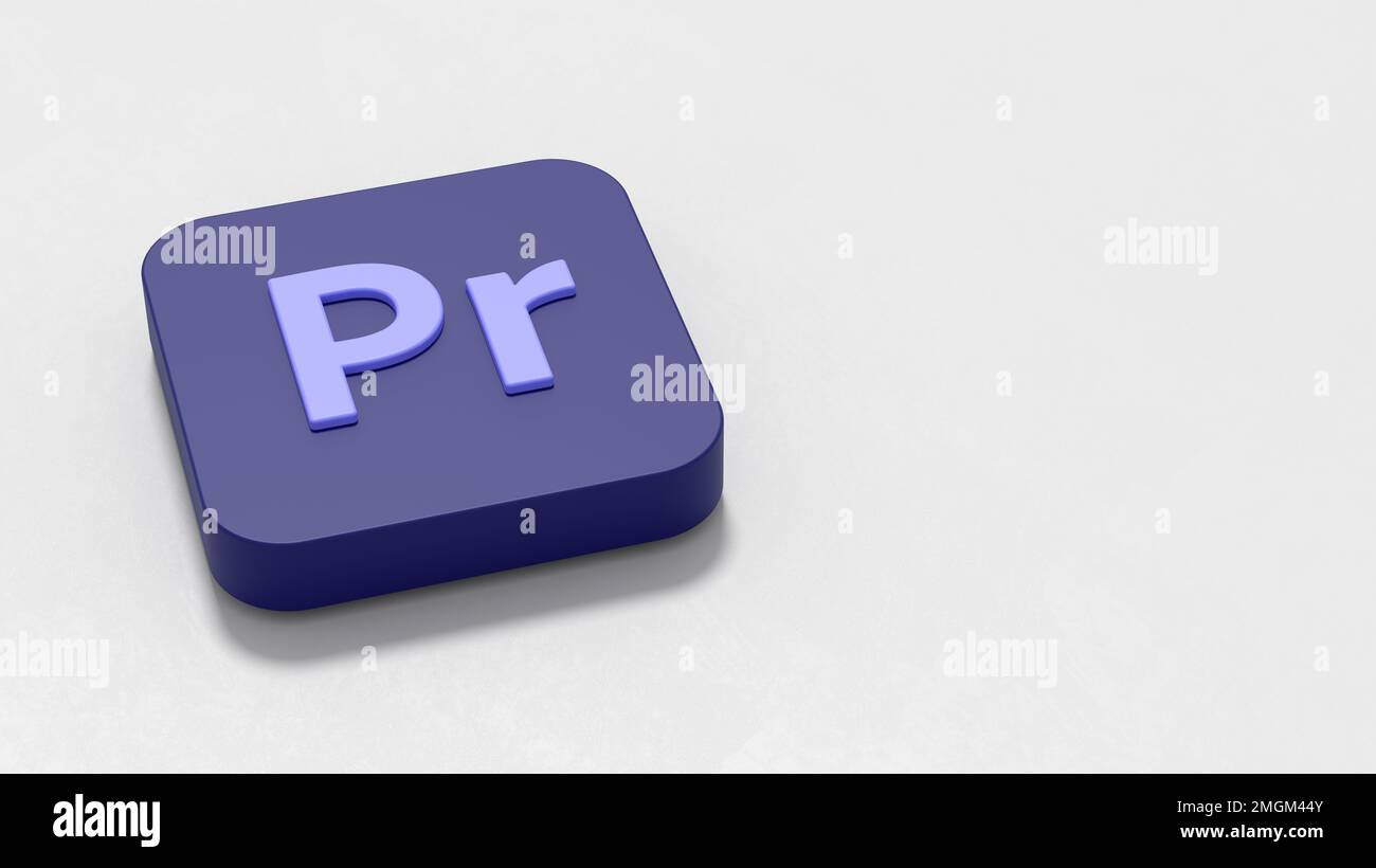 Adobe Premiere Pro App Icon on Gray Background with Copy Space Stock ...