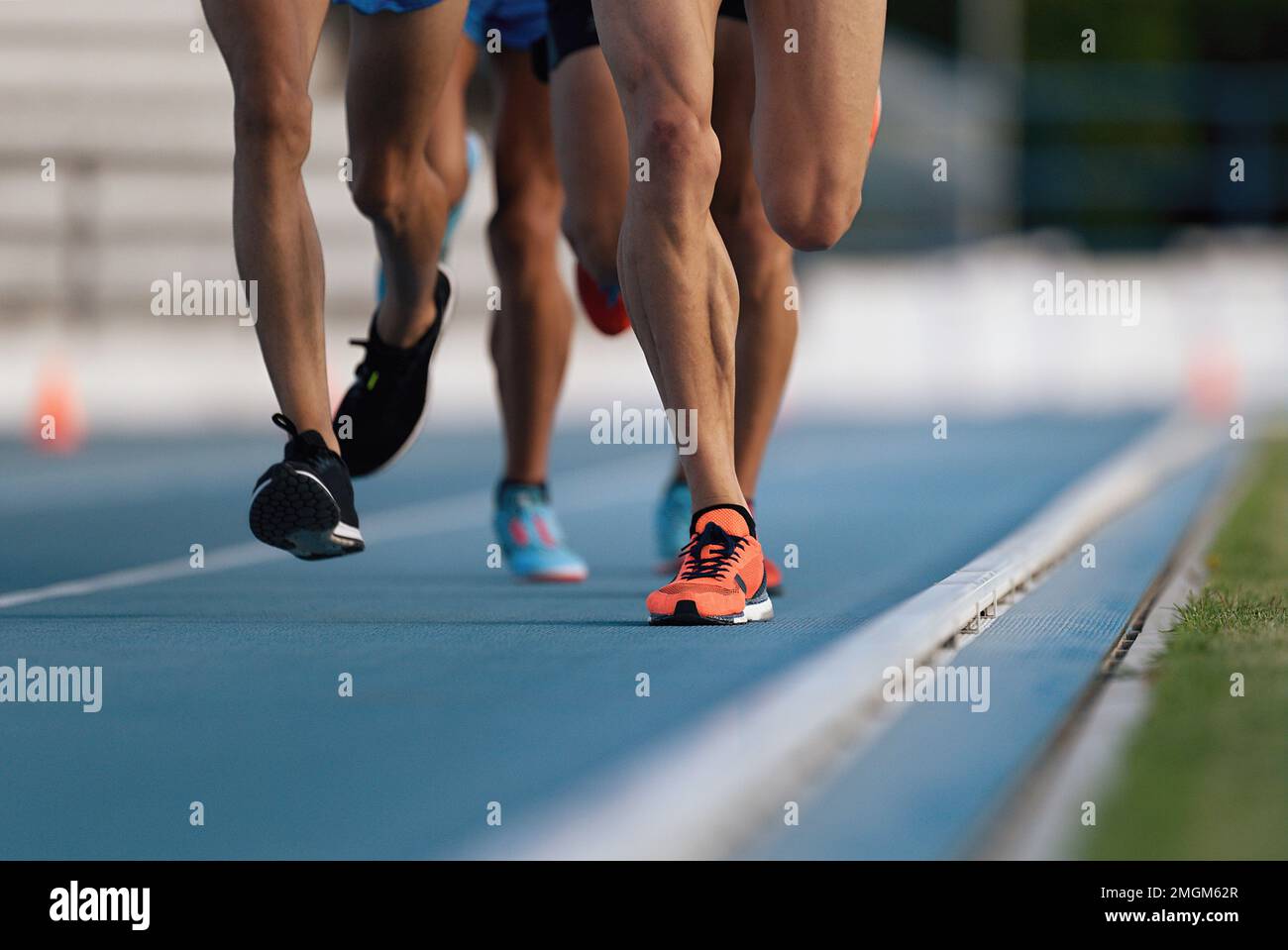 Athletics people running on the track field, race on track and field ...