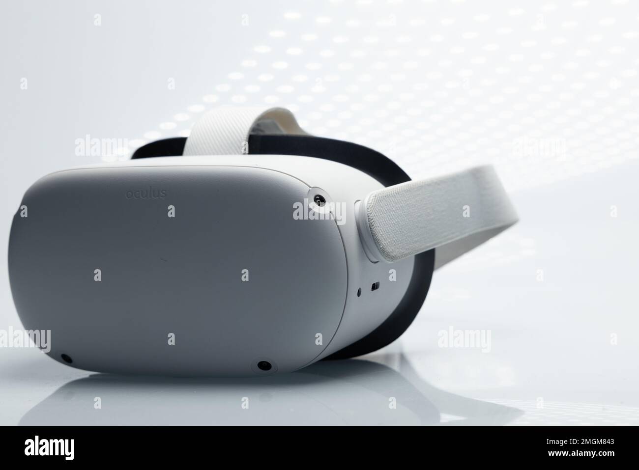 White new generation VR headset isolated on white background. Oculus ...