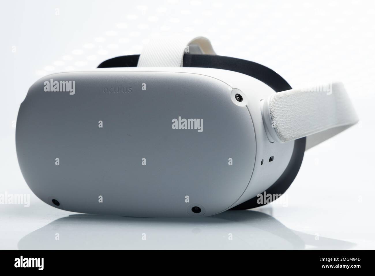 White new generation VR headset isolated on white background. Oculus ...