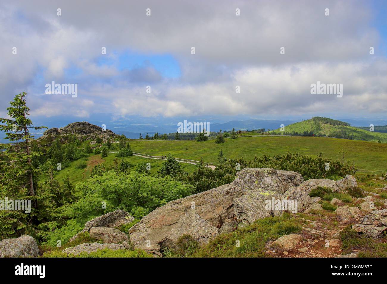 A beautiful view to the landscape after morning fogs from the peak of ...