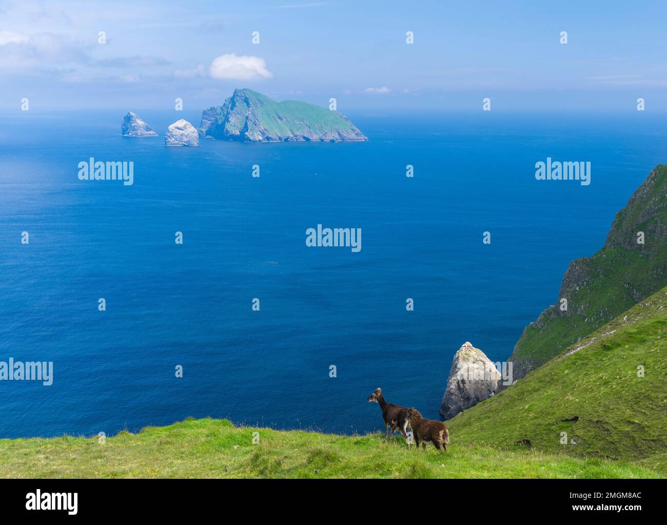 The islands of St Kilda archipelago in Scotland. The island of Hirta ...