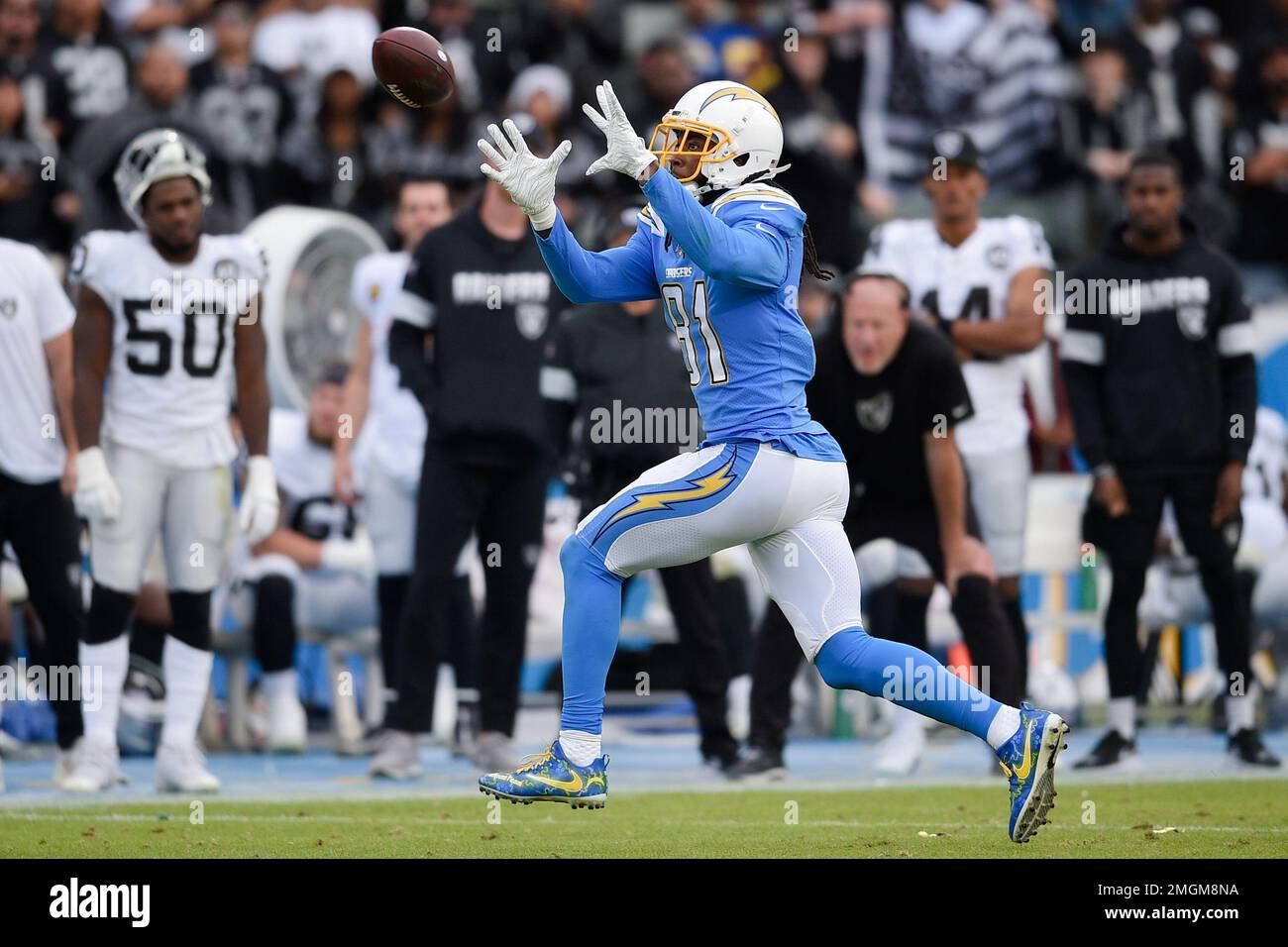 Los Angeles Chargers wide receiver Mike Williams makes a catch during ...