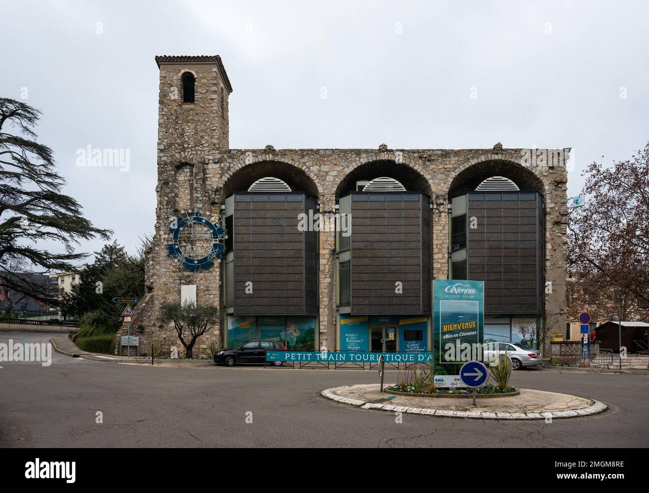 Ales, Occitanie, France, 12 30 2022 - Arched former catholic church and ...