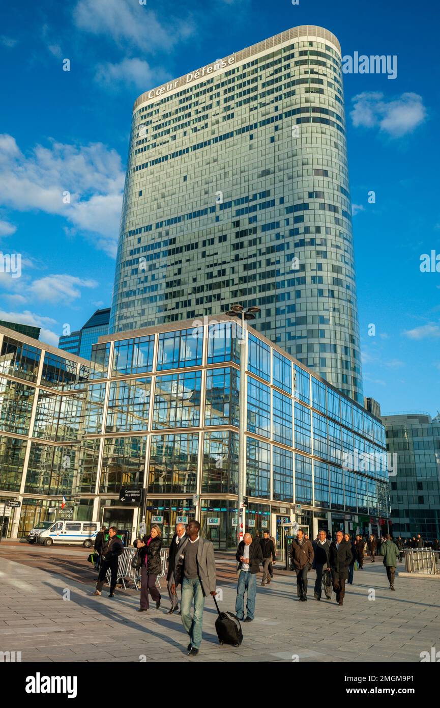 la defense Paris, France- People going to work at business district of ...